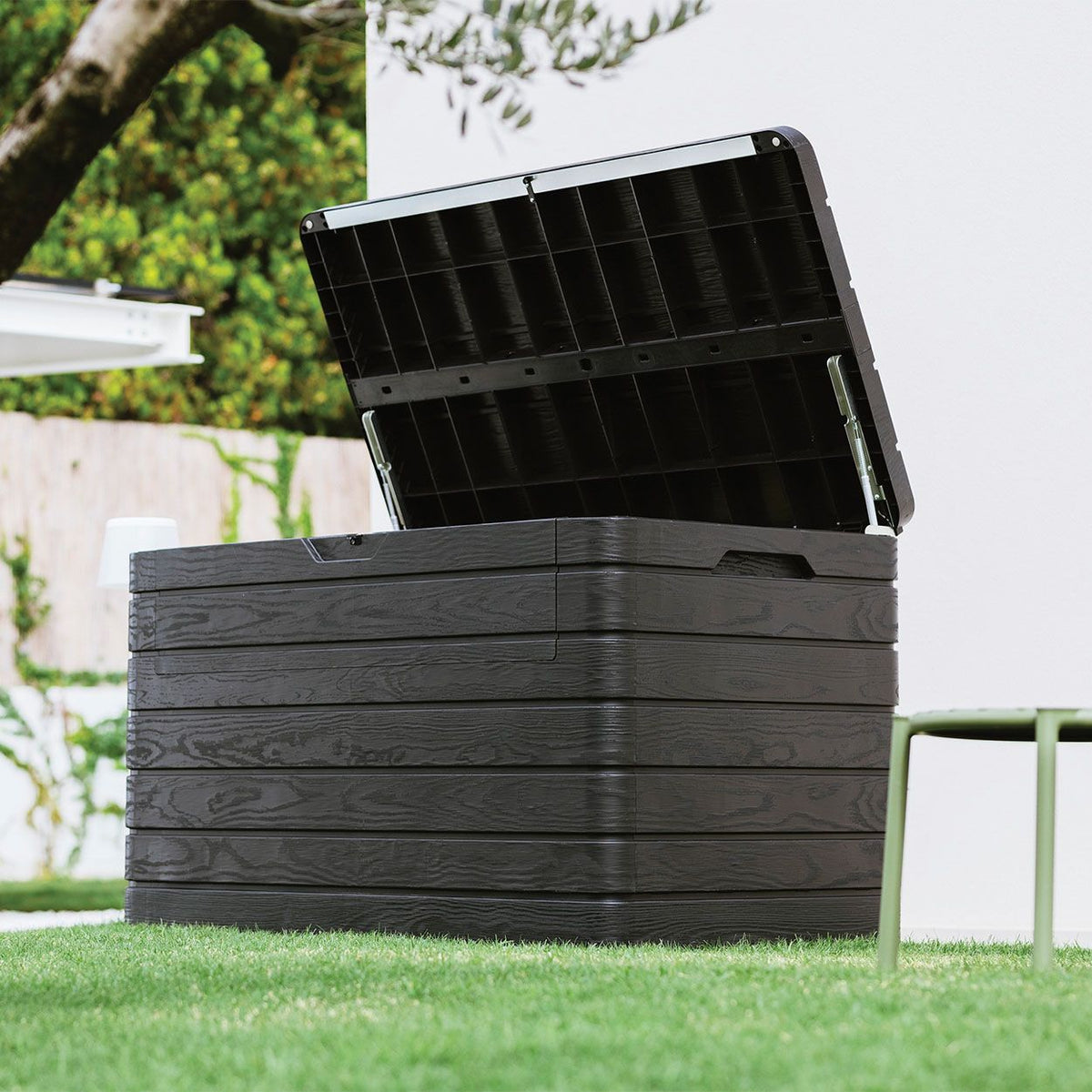Toomax Dolomiti XXL 970L Garden Storage Deck Box - Anthracite Grey Woo ...