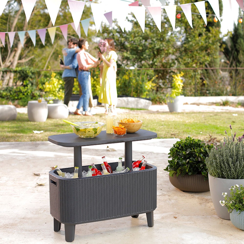 Keter Bevy Bar Cool Box Garden Table - Anthracite - 60L ...